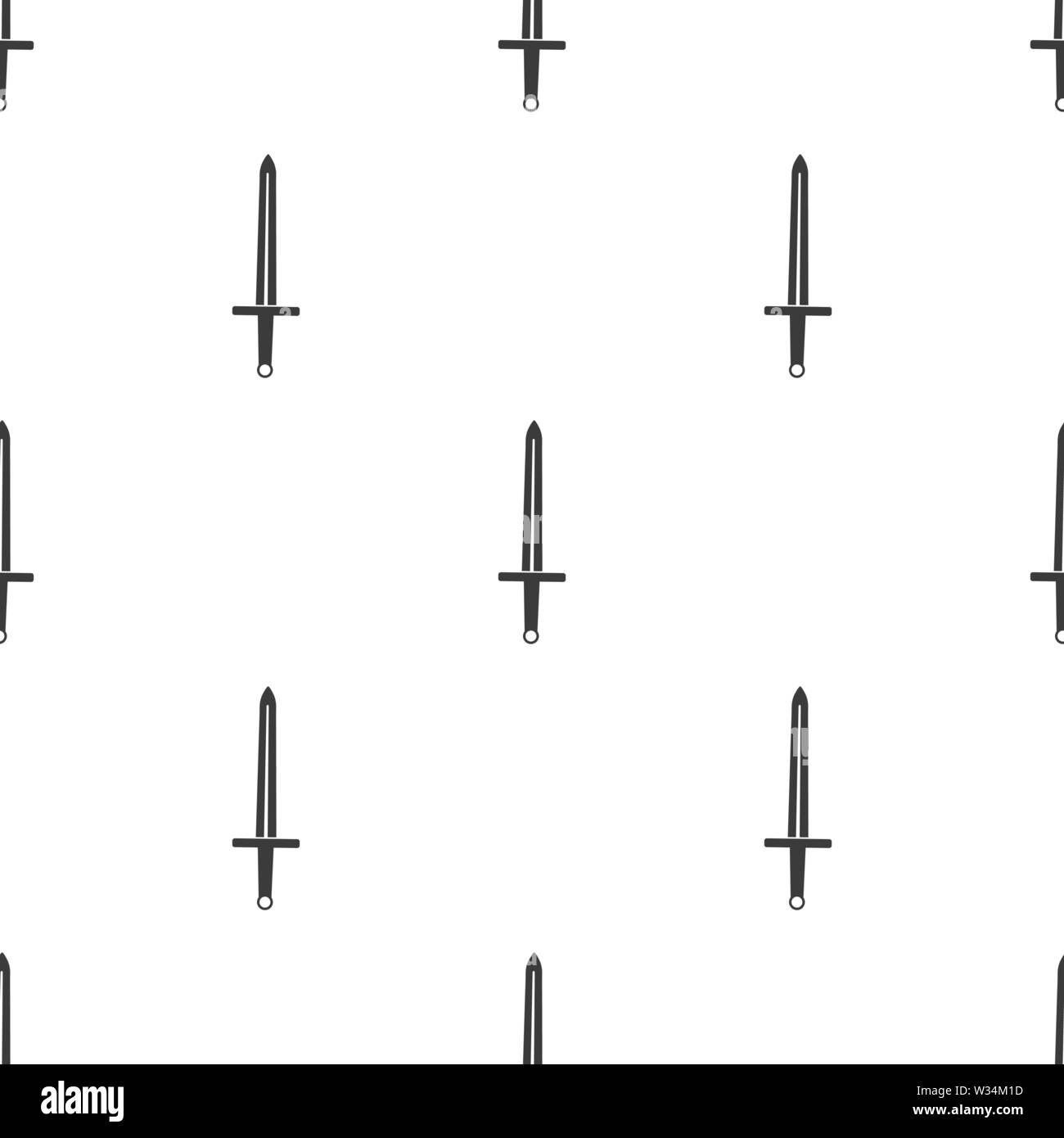 Seamless pattern with simple sword icons. Vector illustration for ...