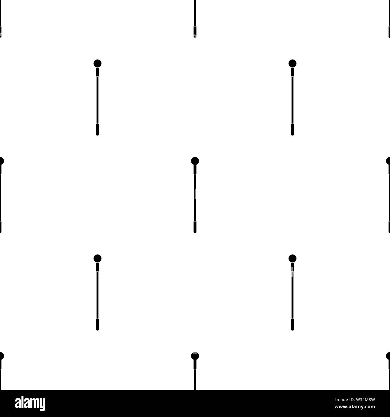 Seamless pattern with black magic staff icon on white background. Magic ...