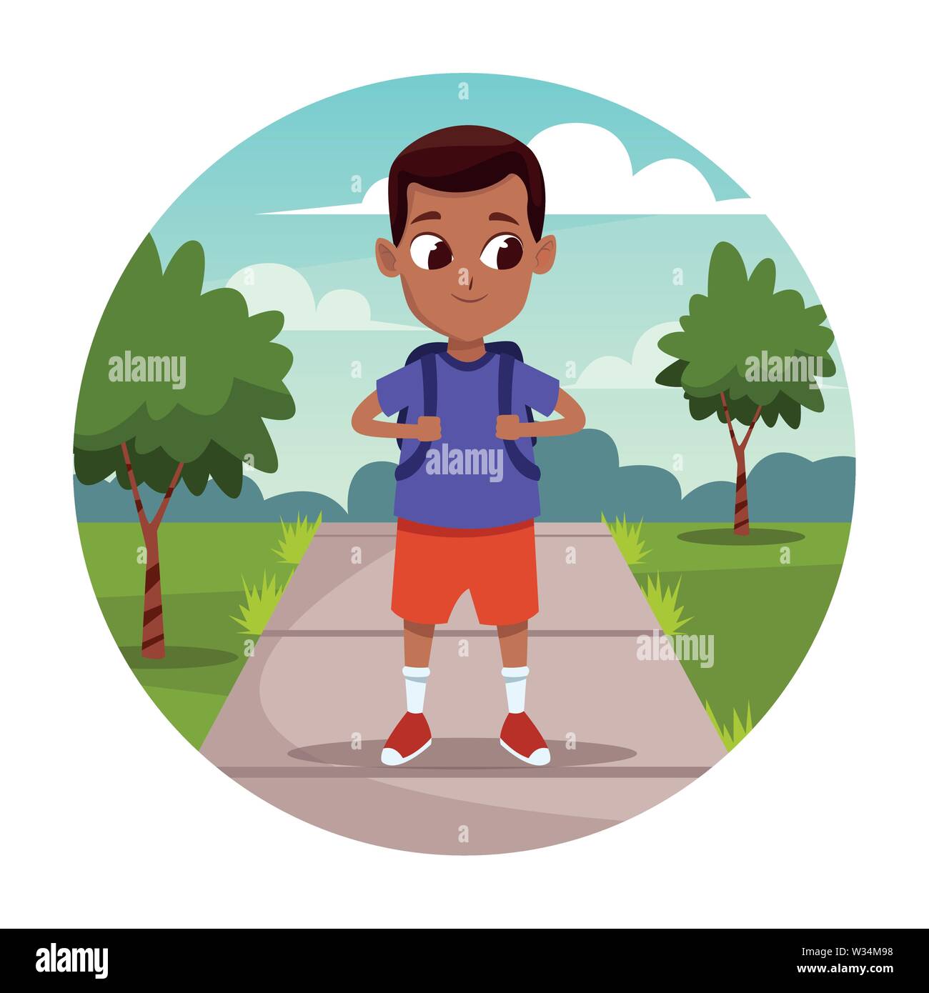 School boy with backpack cartoon Stock Vector Image & Art - Alamy
