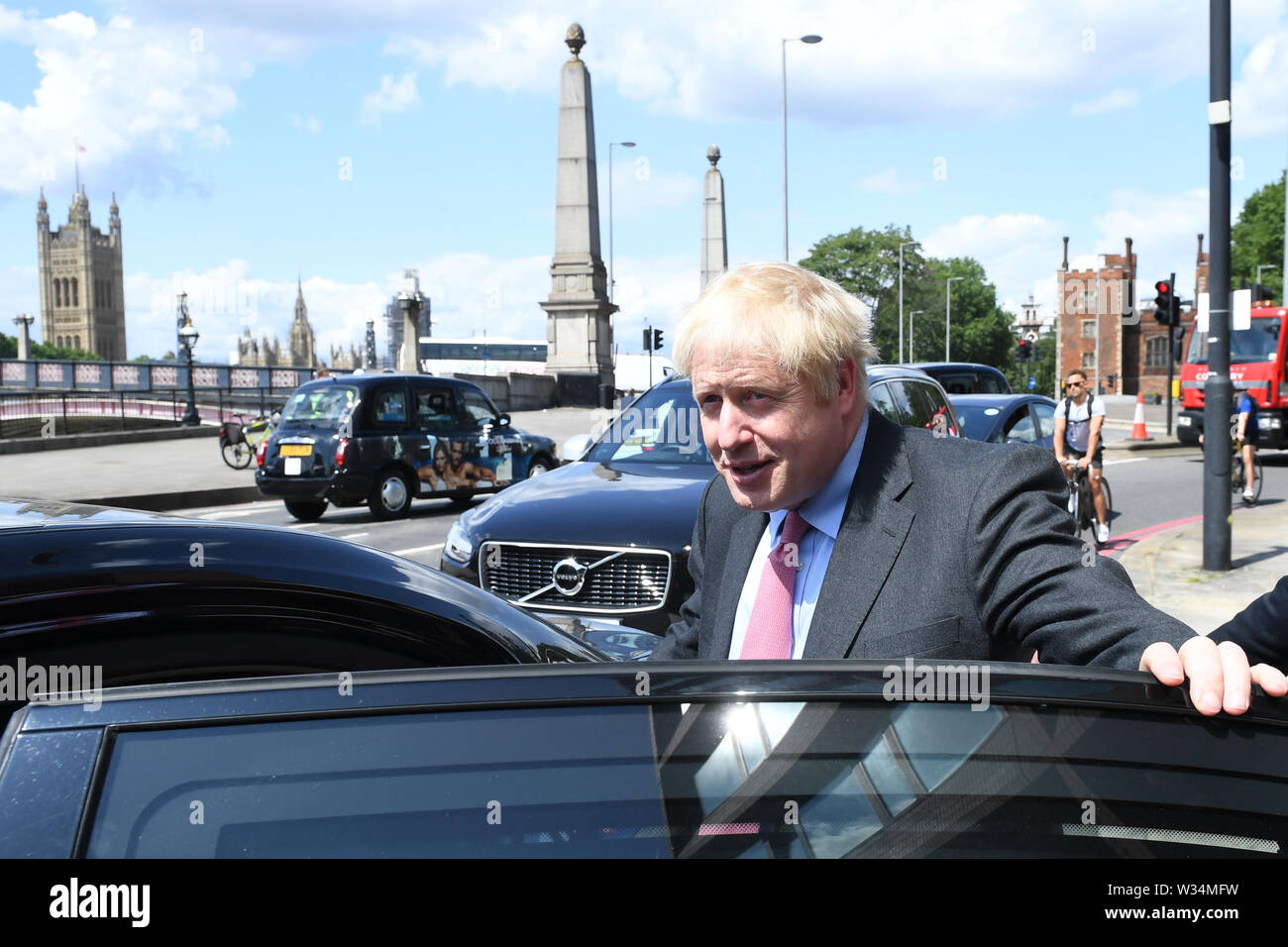 Conservative Party leadership candidate Boris Johnson leaves Albert ...