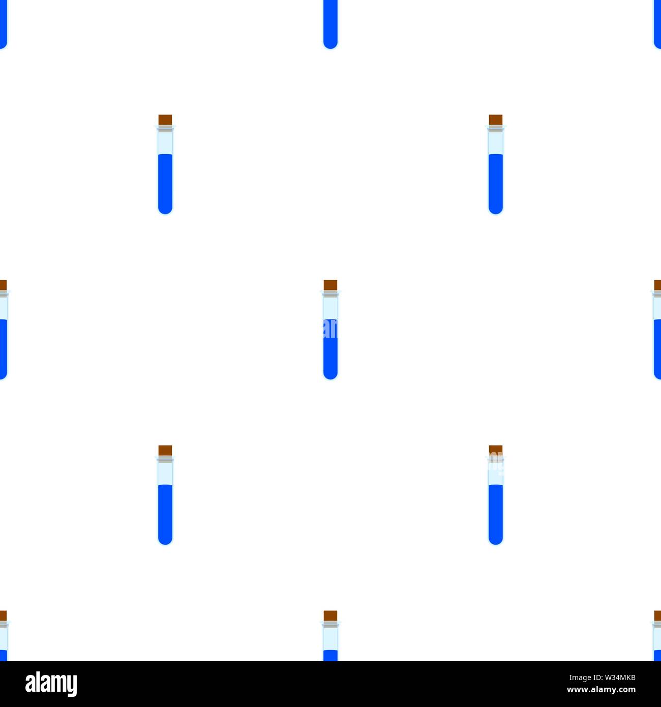 Seamless pattern with blue potion icons. Cartoon magic healing elixir ...