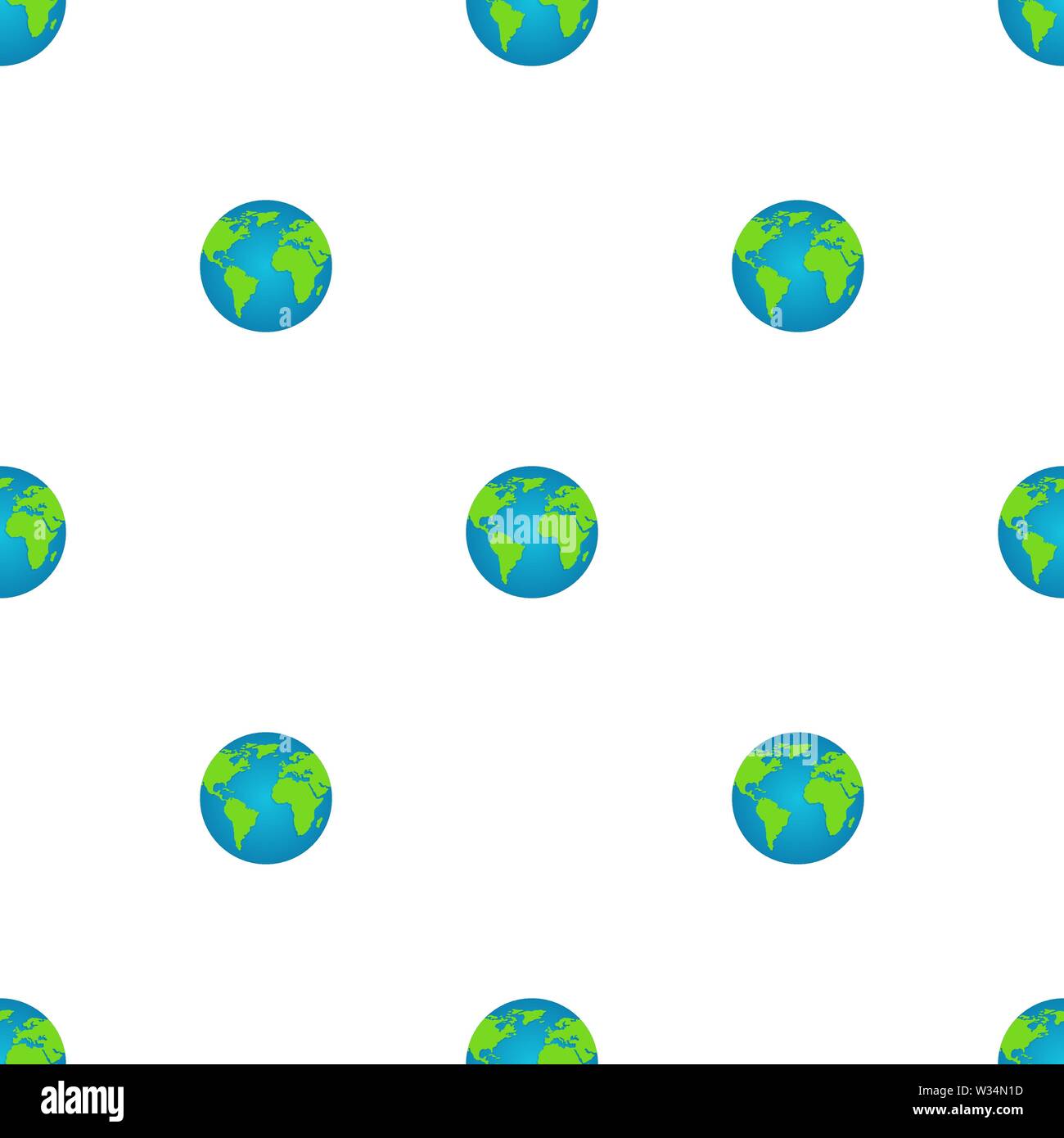 Seamless pattern with earth globe on white background. World map. Earth ...