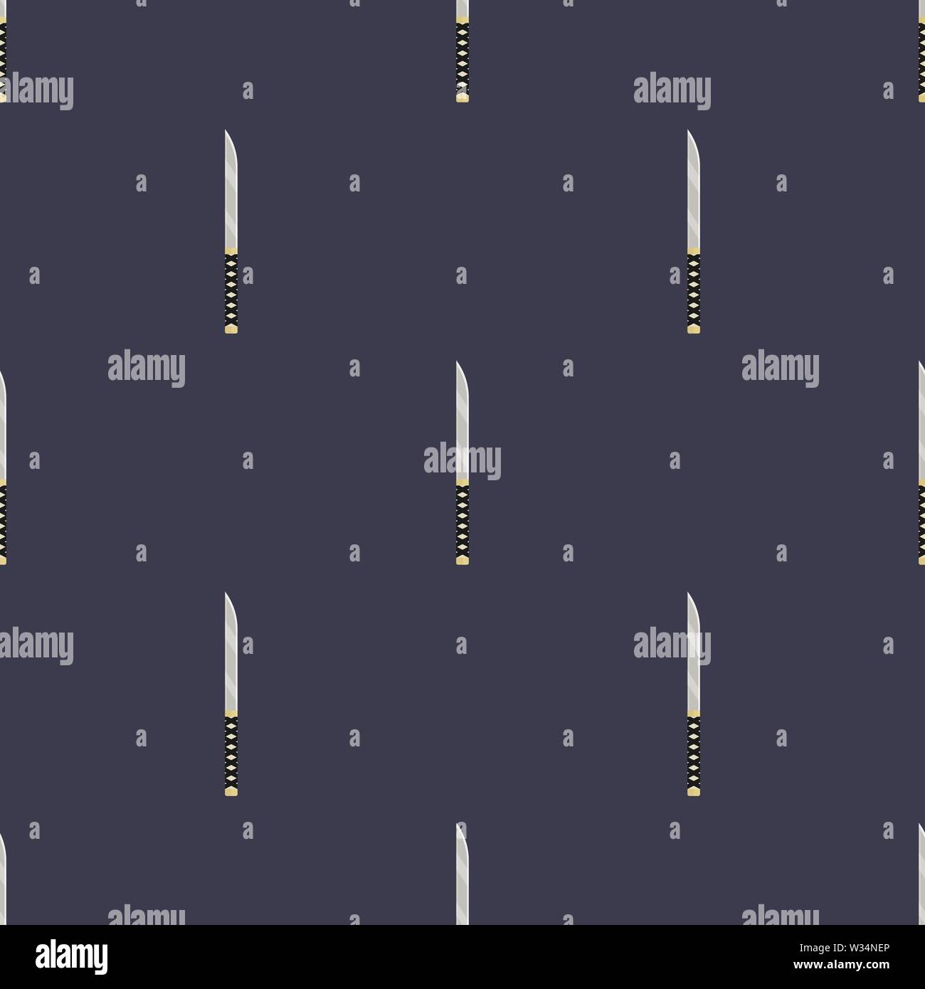 Seamless pattern with knife weapon. Ninja weapon. Samurai equipment ...