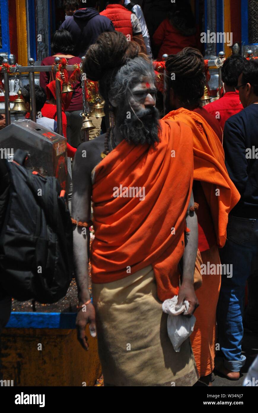 Mighty Rock Saved Kedarnah temple Stock Photo - Alamy