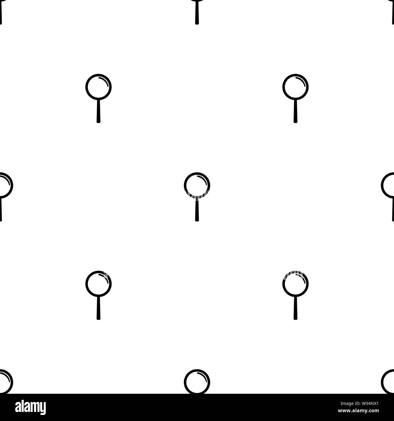 Seamless pattern with magnifier icon on white background. Vector illustration for design, web ...