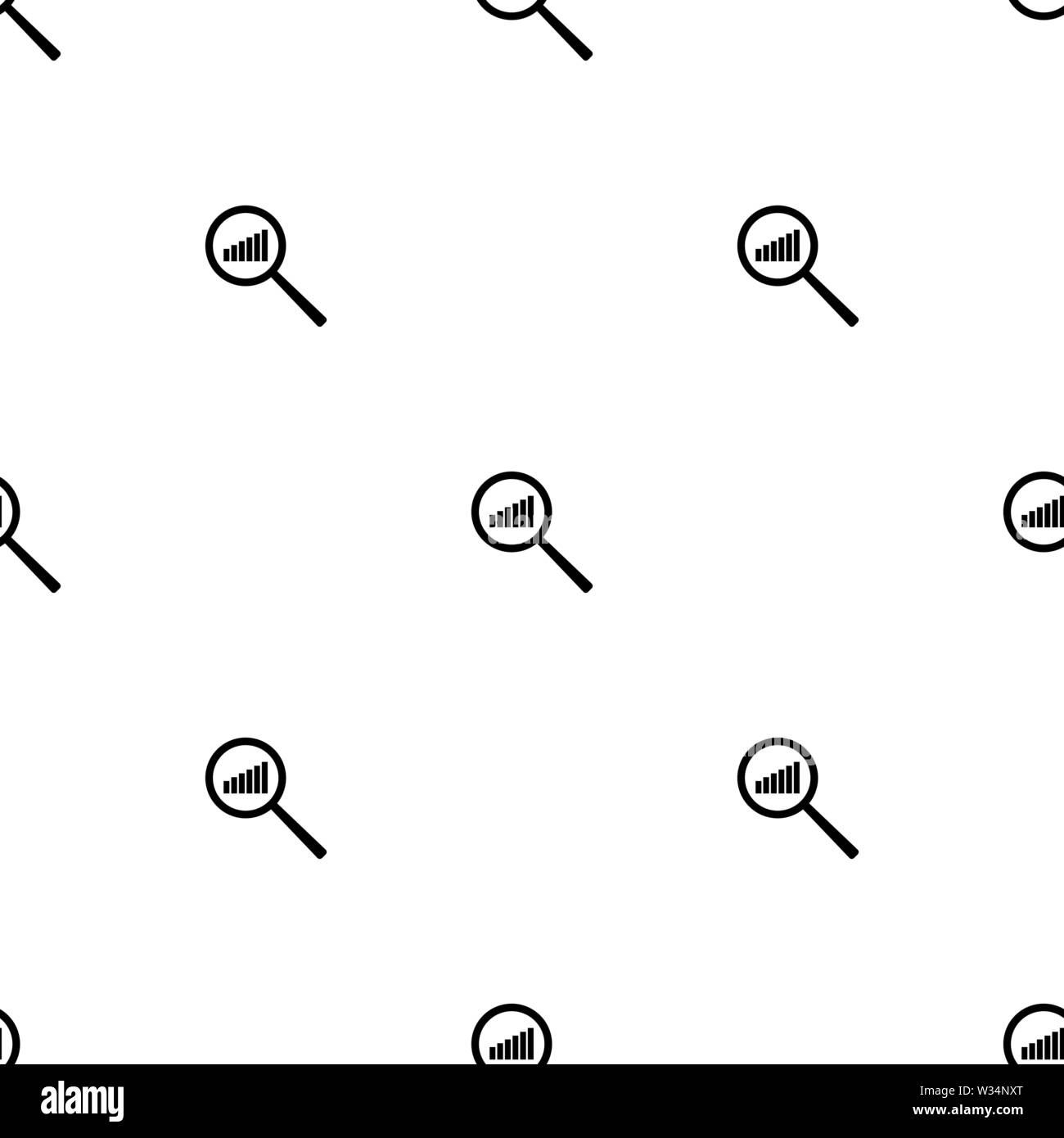 Seamless pattern with chart icon. Increase schedule in magnifier ...