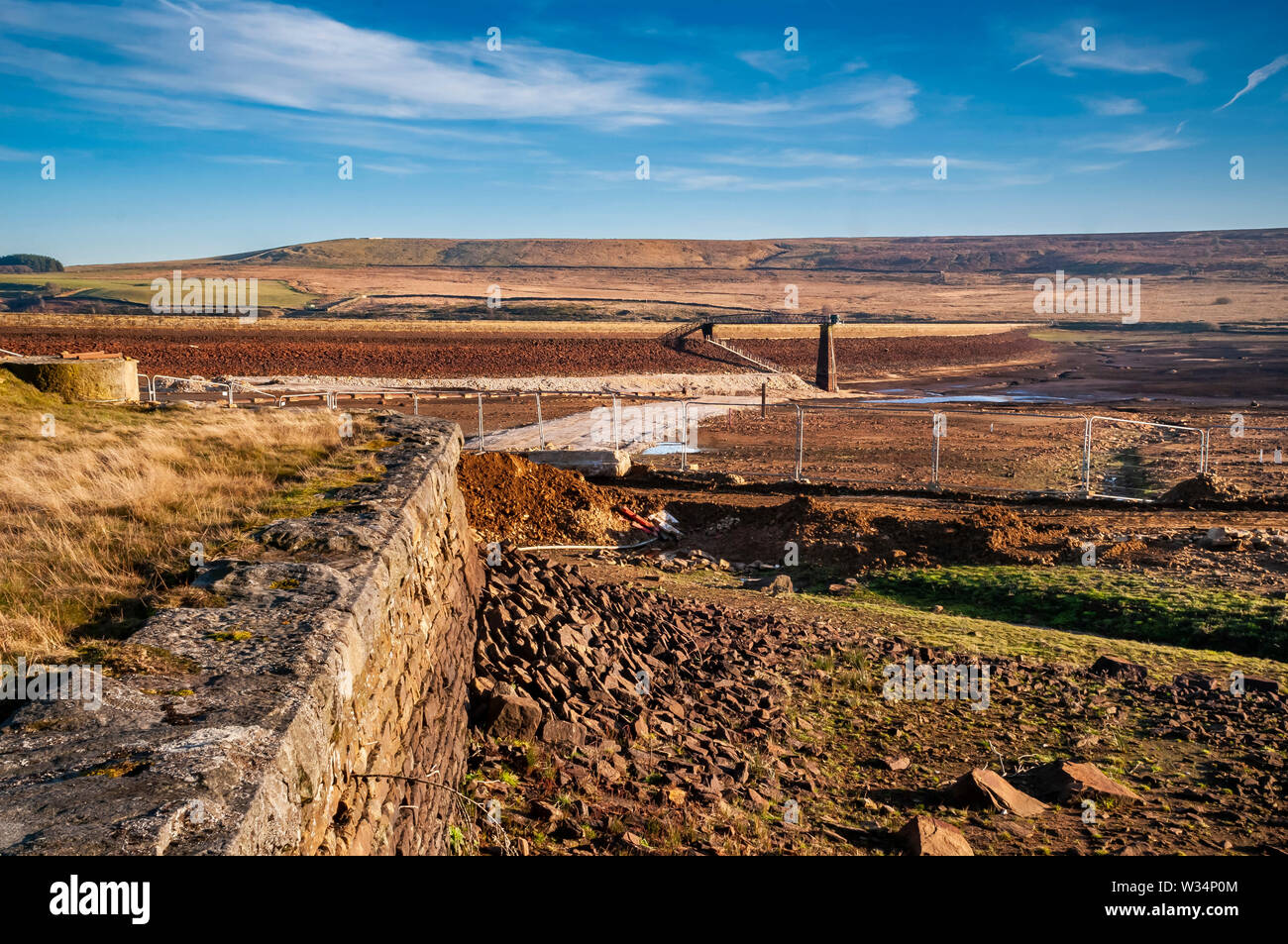The middle reservoir of the Redmires complex near Sheffield, with the ...