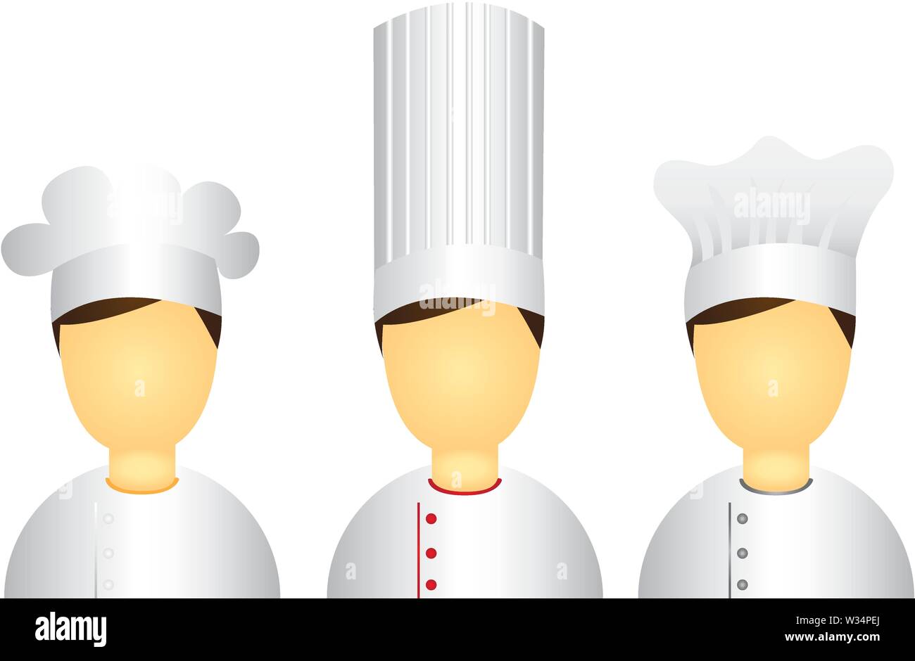 men chef icons isolated over white background vector Stock Vector Image ...