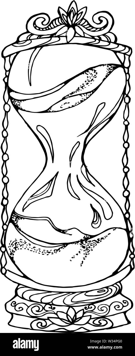 Sand Timer Drawing Tattoo