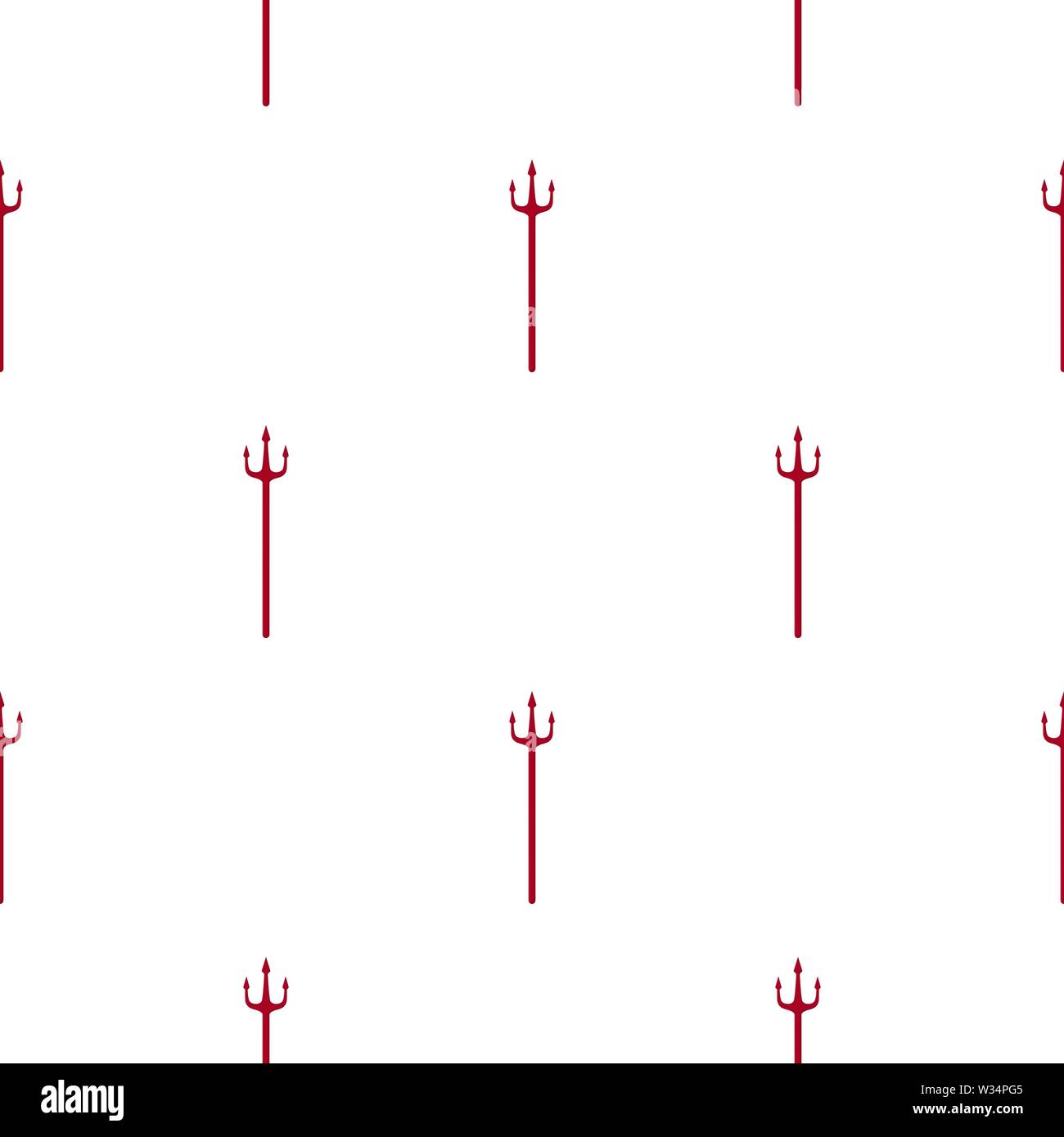 Seamless pattern with red devil tridents on white background. Hell ...