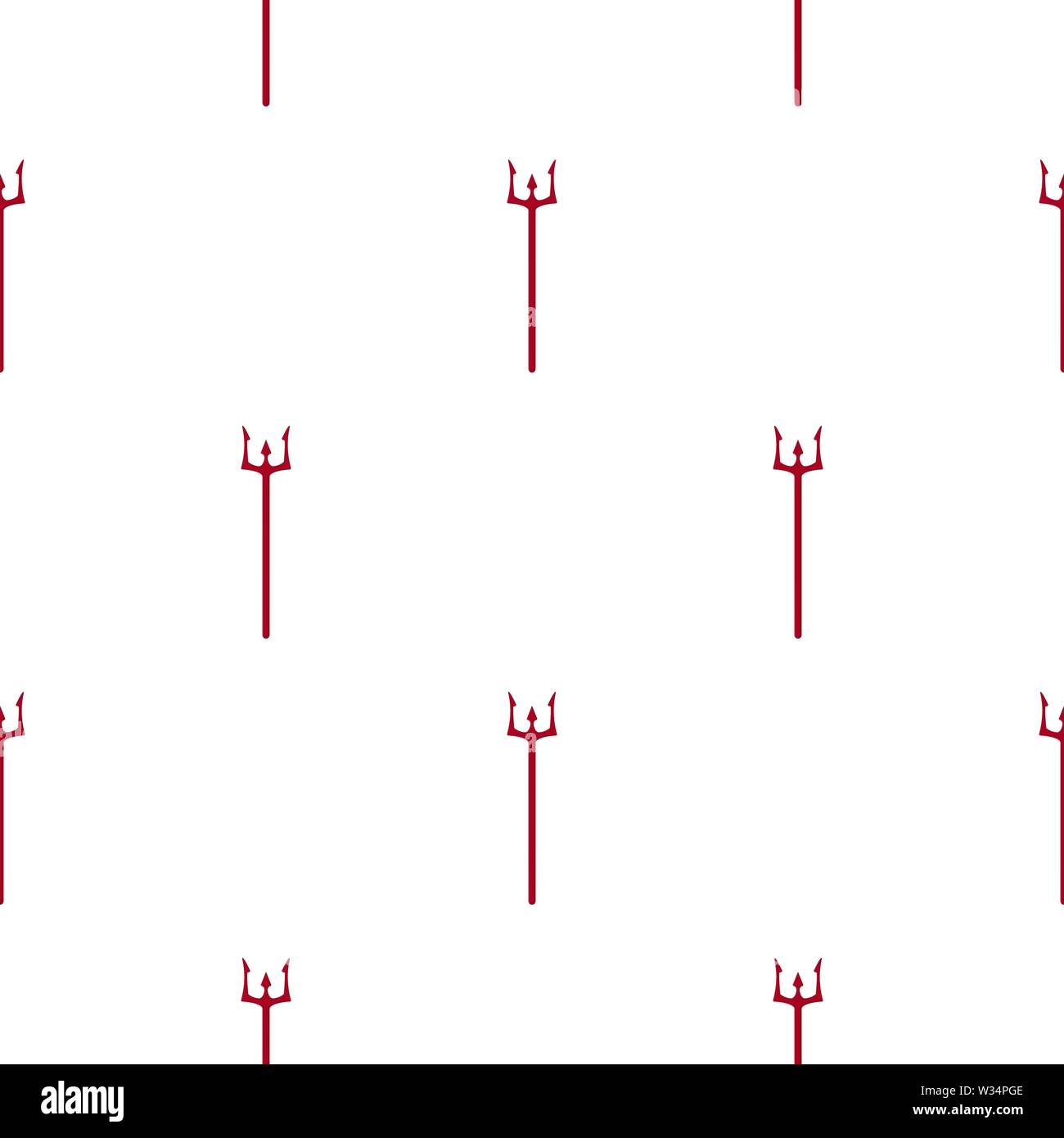 Seamless pattern with red devil tridents on white background. Hell ...