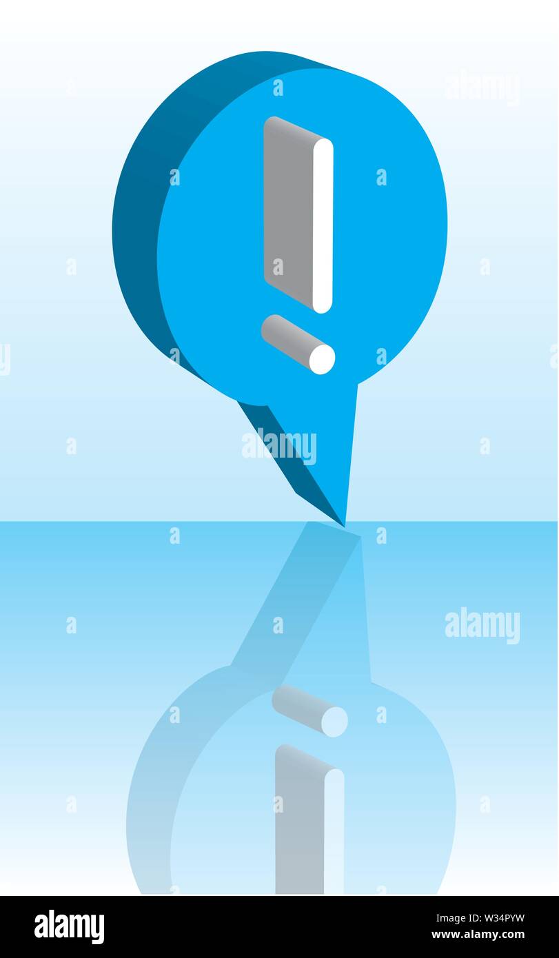 blue exclamation mark with shadow background vector Stock Vector Image ...