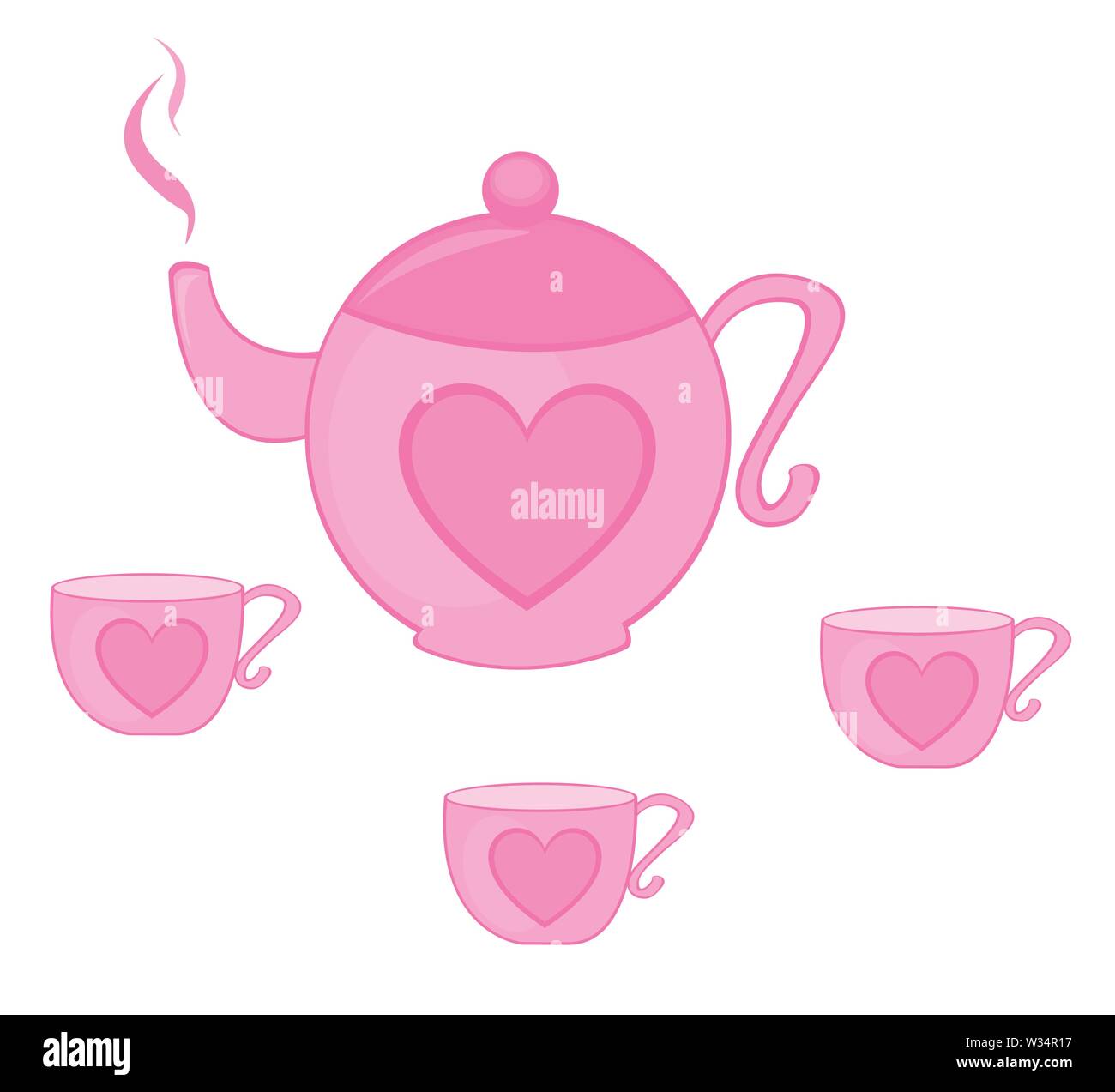 Pink Tea Pot Clip Art