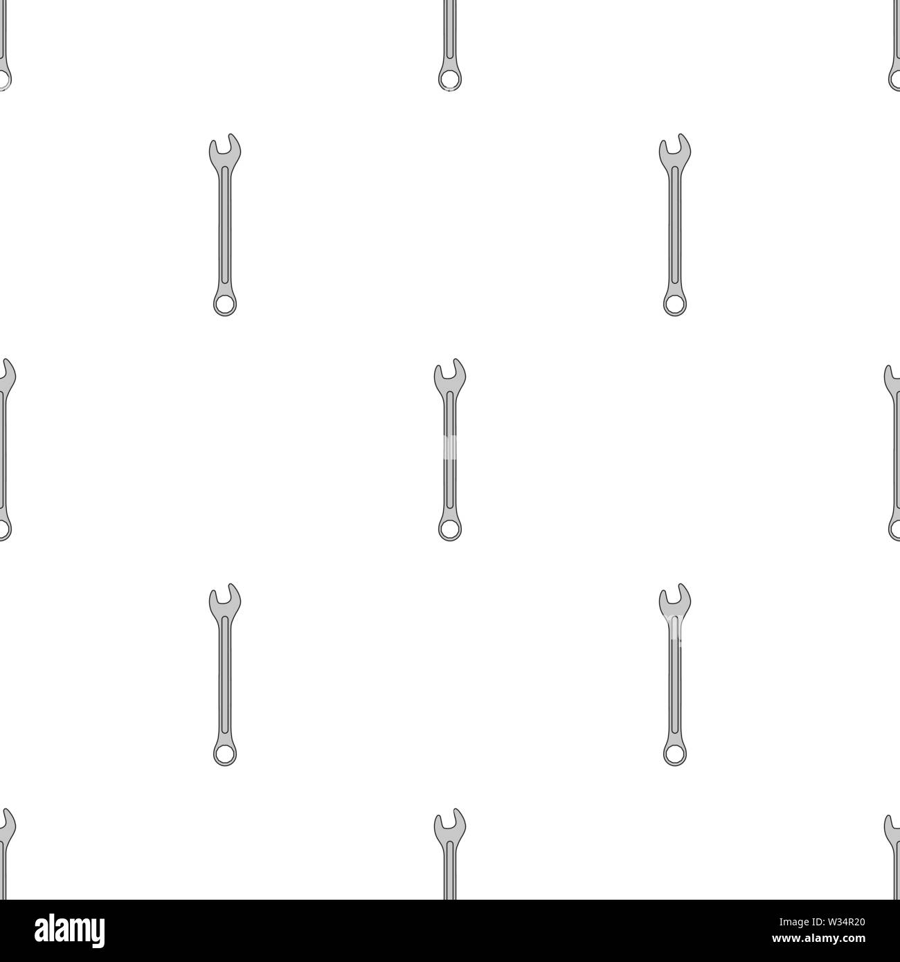 Seamless pattern with wrench icon. Spanner key. Repair symbols. Vector ...