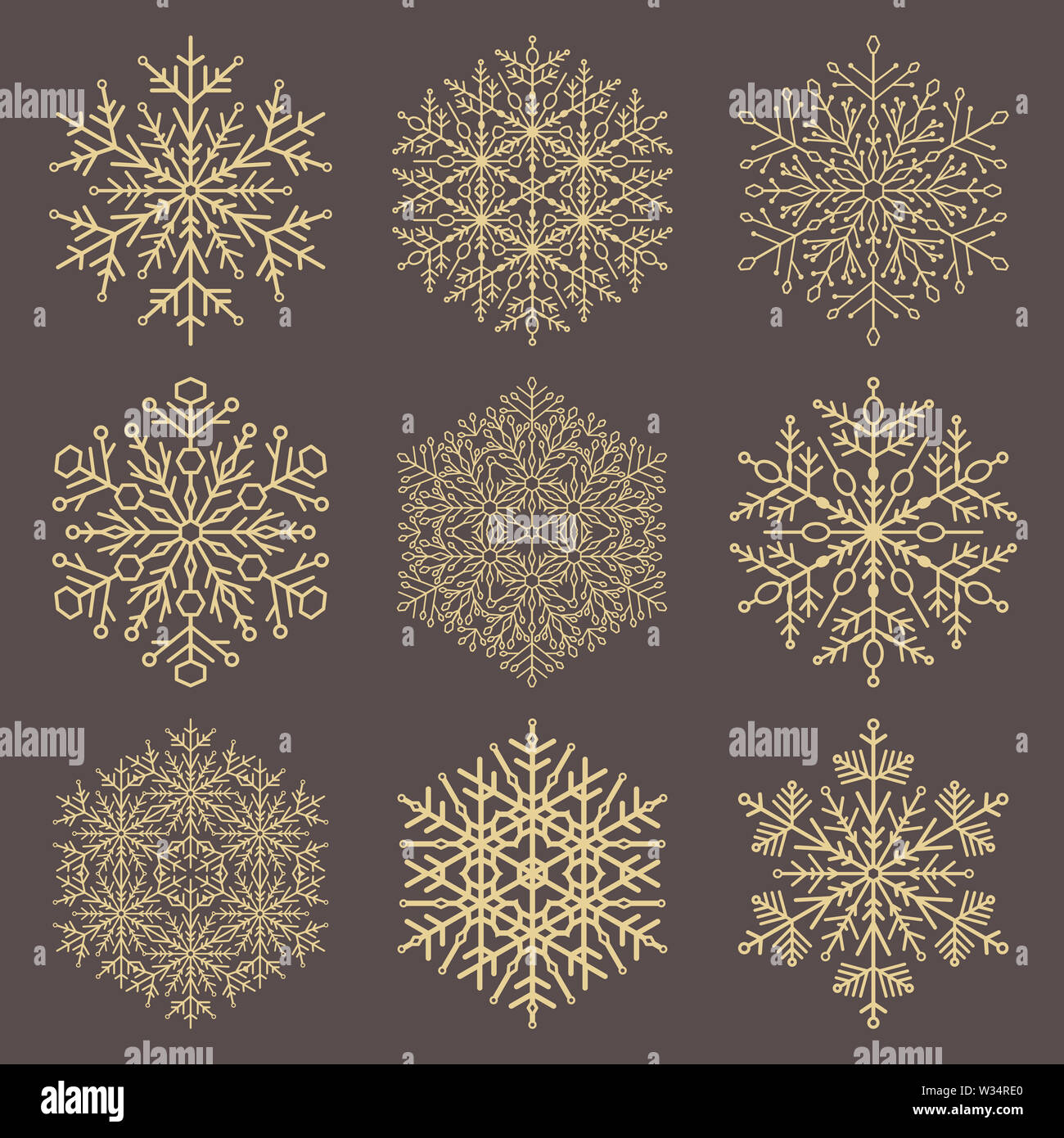 Set of Snowflakes Stock Photo - Alamy