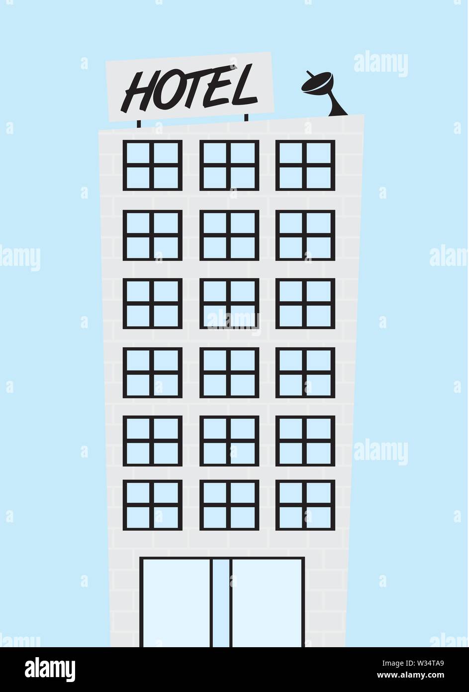 cute hotel cartoon over blue background vector Stock Vector Image & Art ...