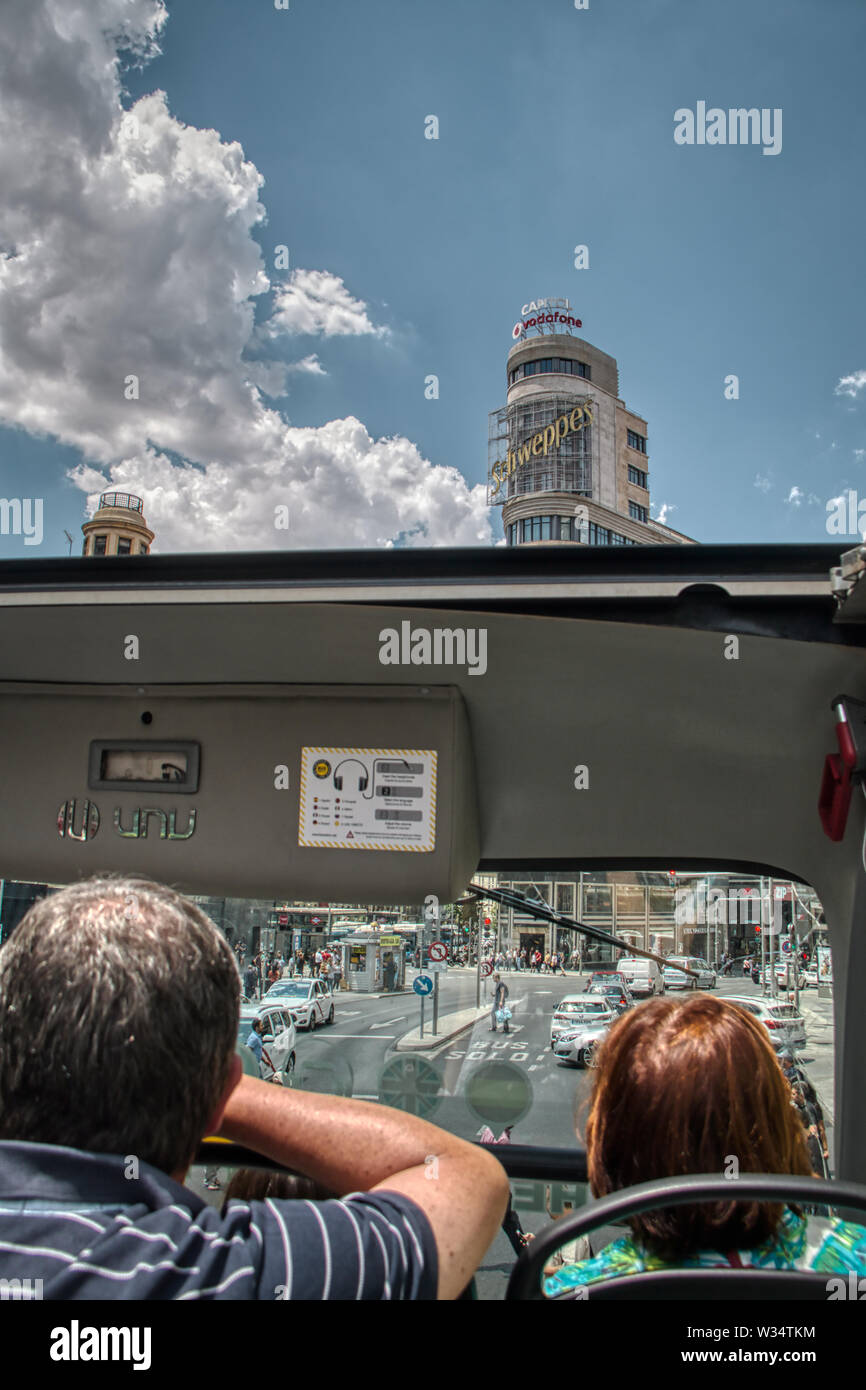 Madrid, Spain - June 21, 2019: Tourists visiting Madrid, the capital of ...