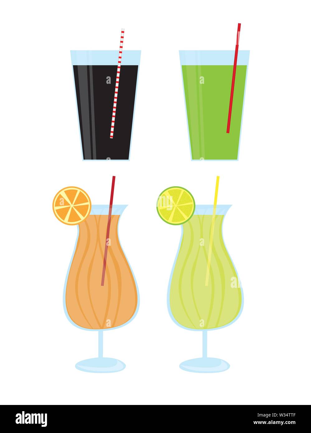drinks cartoons isolated over white background vector Stock Vector ...