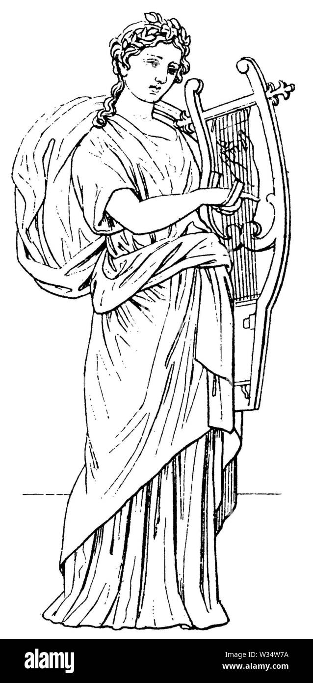 Erato. God of classical antiquity., , (cultural history book, 1875 ...