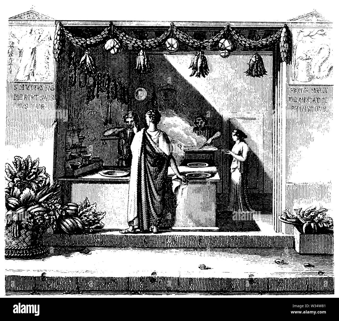 Shop in ancient Rome, , (cultural history book, 1875 Stock Photo - Alamy