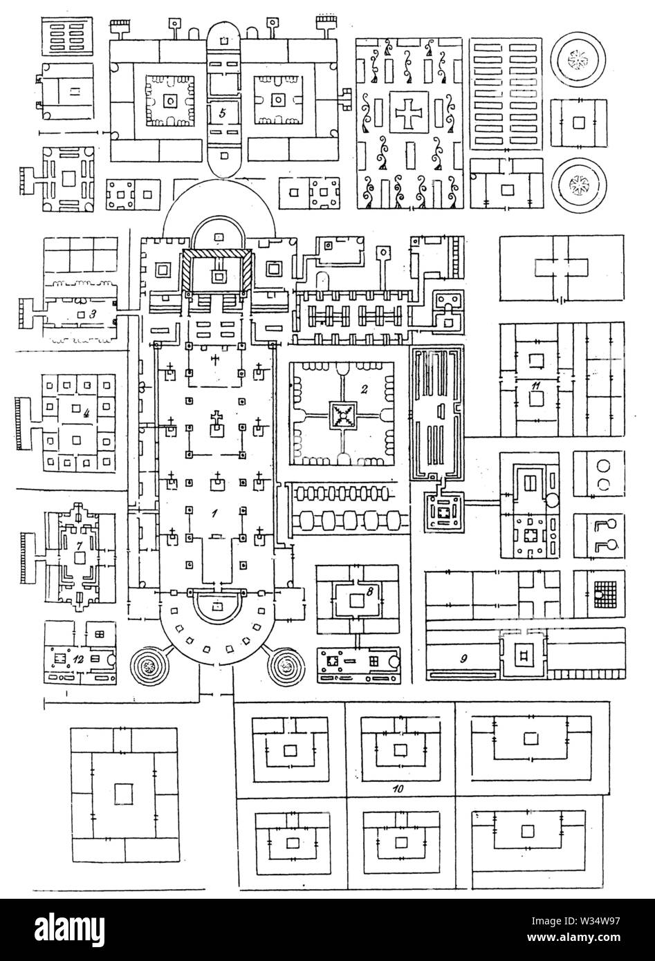 Plan of the monastery St. Gallen (9th century), , (cultural history ...