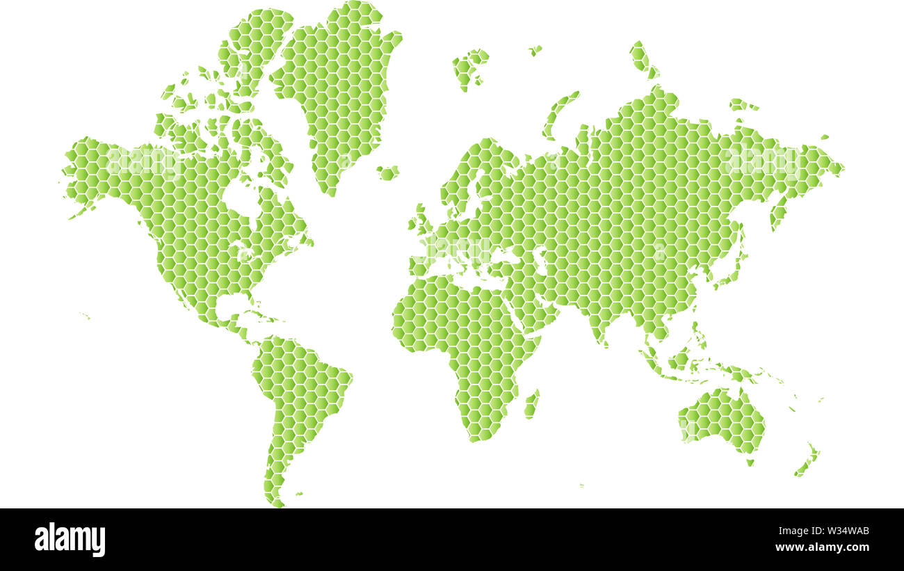 Detailed world map with all countries and subcontinents. Illustration ...