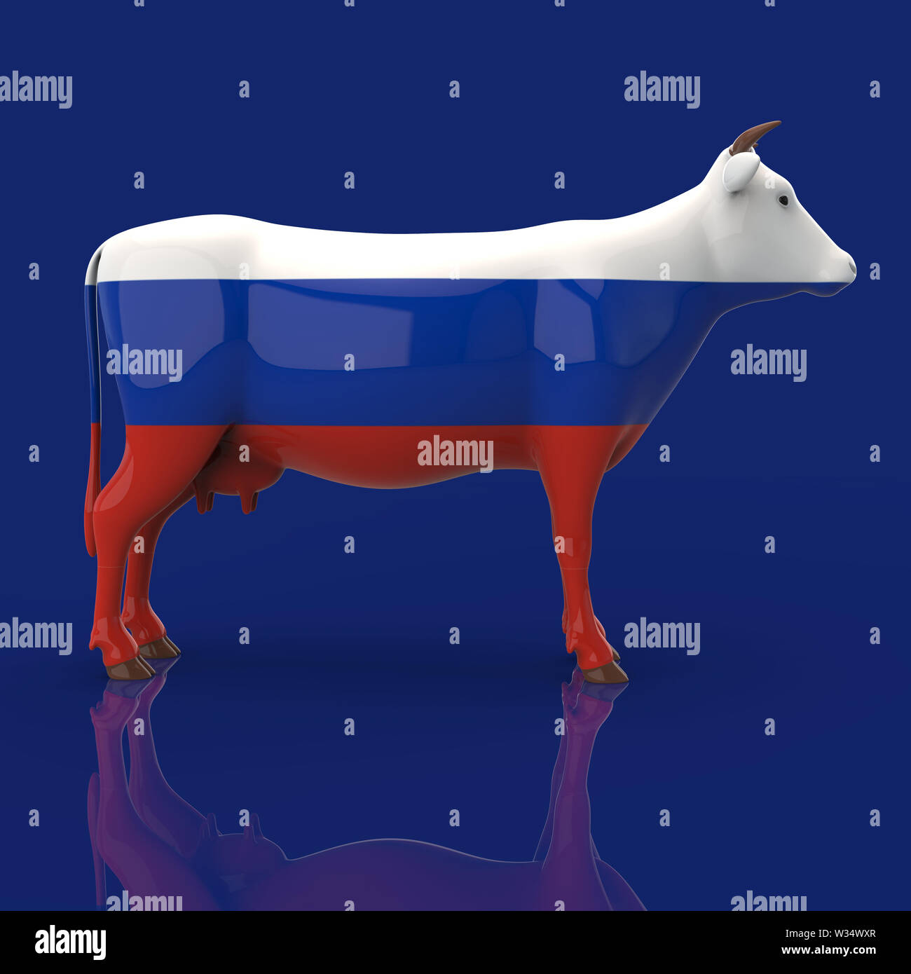 Cow concept - 3D Illustration Stock Photo - Alamy