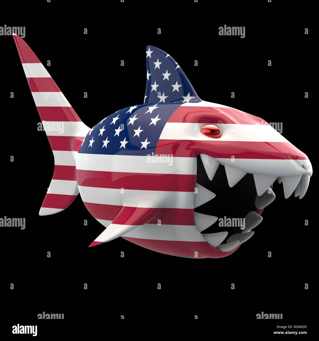 Shark concept - 3D Illustration Stock Photo - Alamy