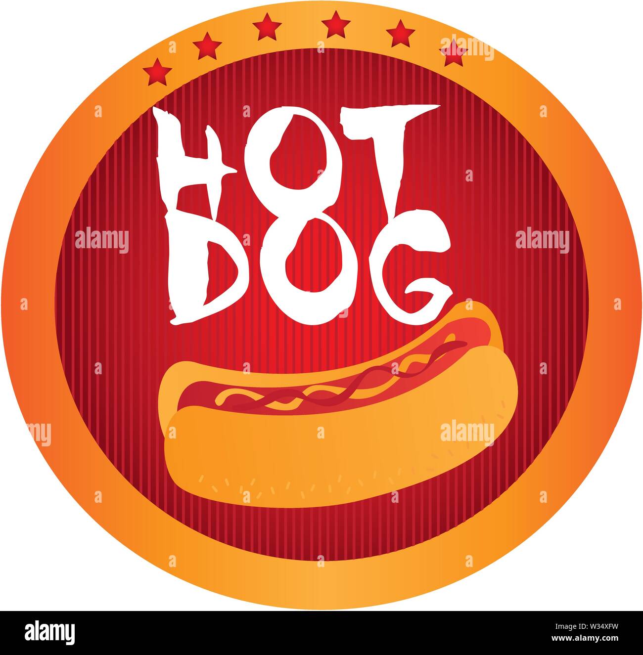 hot dog circle sign isolated over white background vector Stock Vector ...