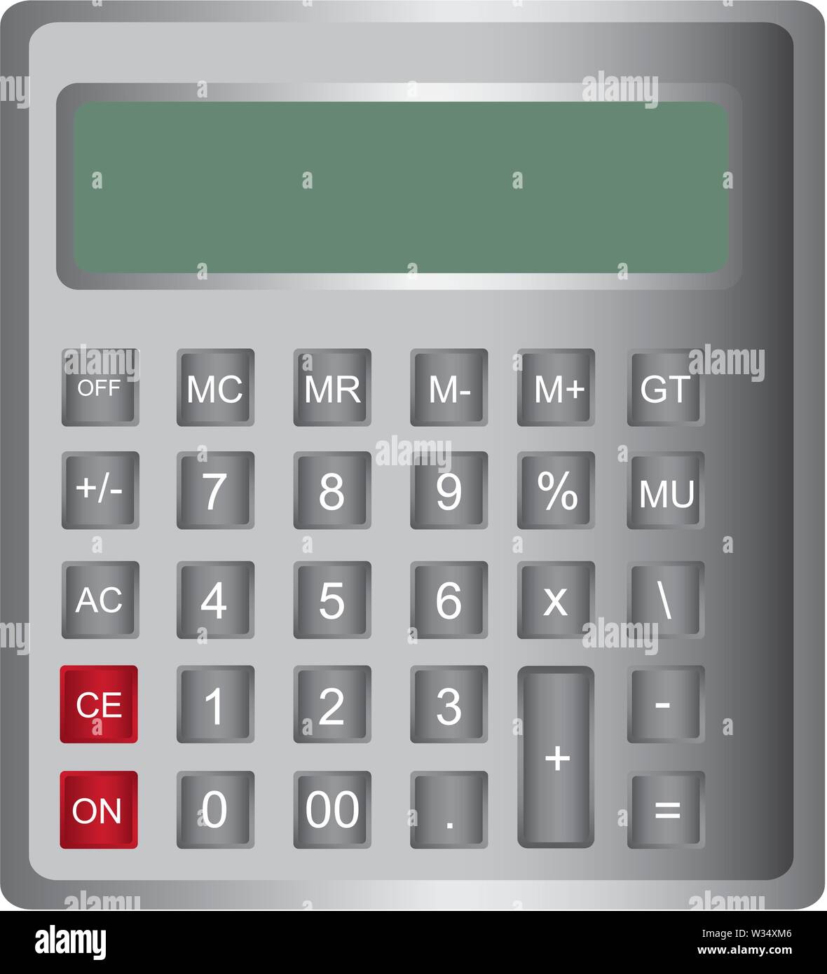gray calculator isolated over white background vector Stock Vector Image & Art - Alamy
