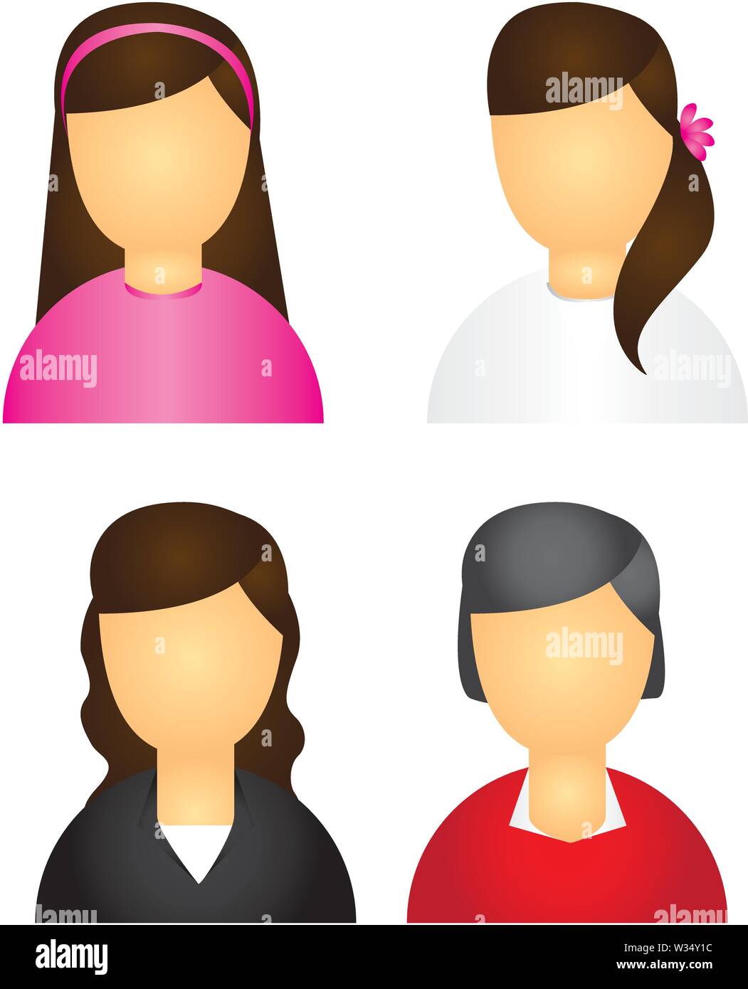 women icons isolated over white background vector Stock Vector Image ...