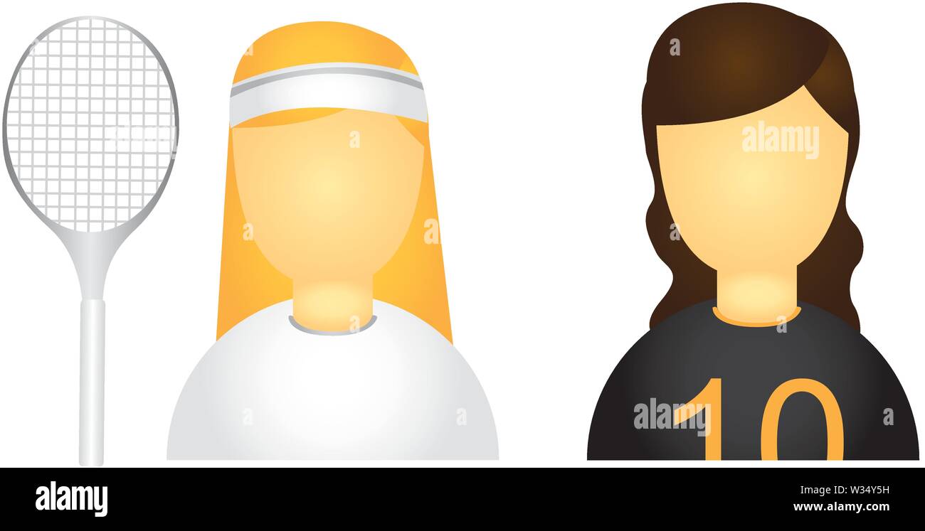 sportswomen icons isolated over white background vector Stock Vector ...