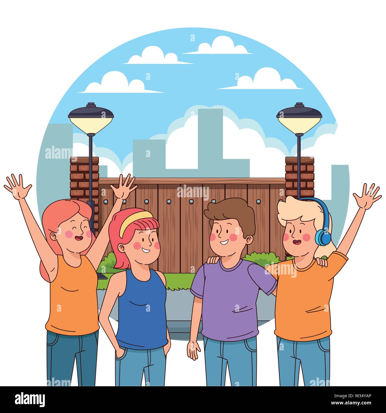 Teenagers friends having fun cartoons Stock Vector Image & Art - Alamy