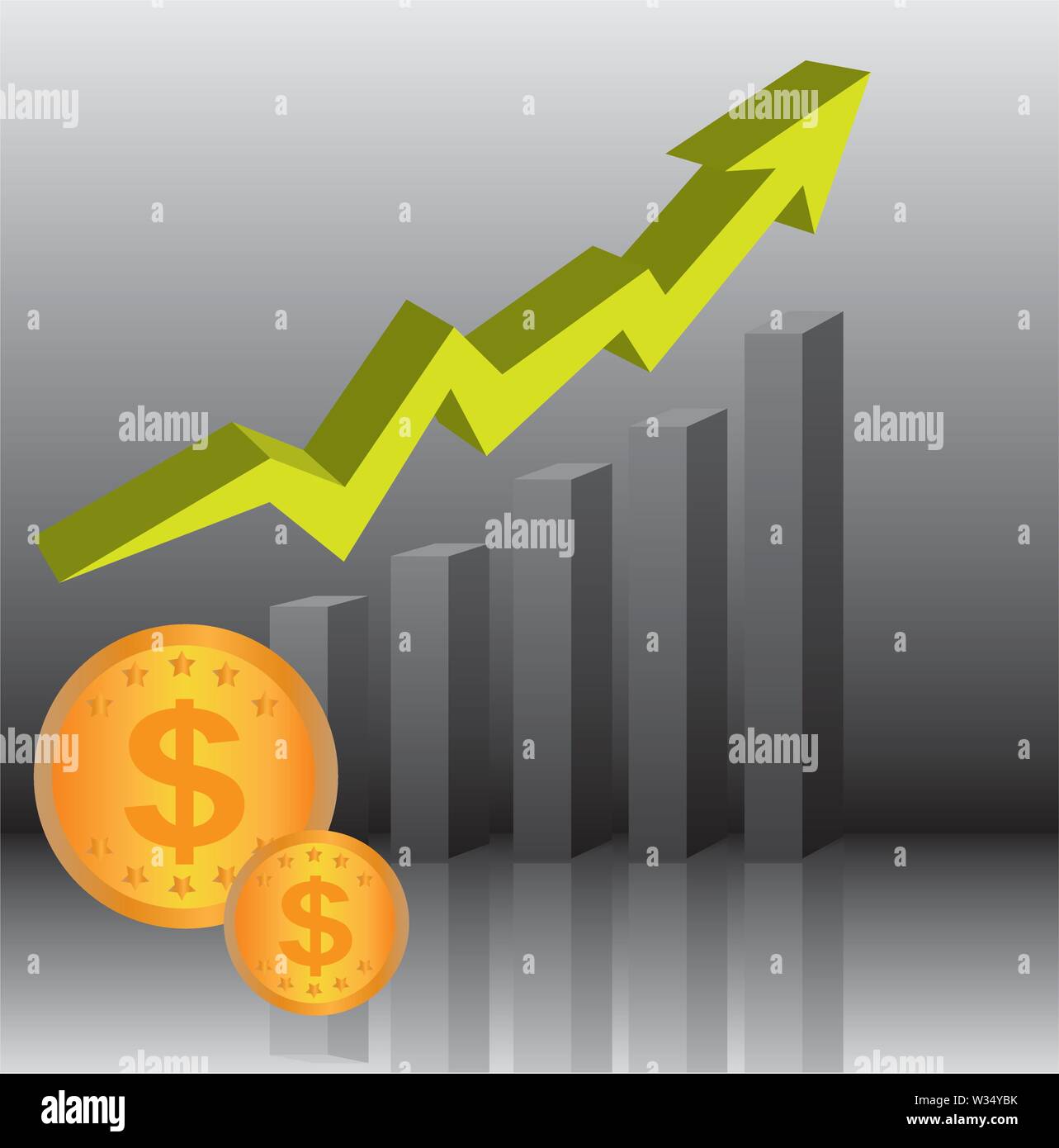 colorful business graph with coins background vector Stock Vector Image ...