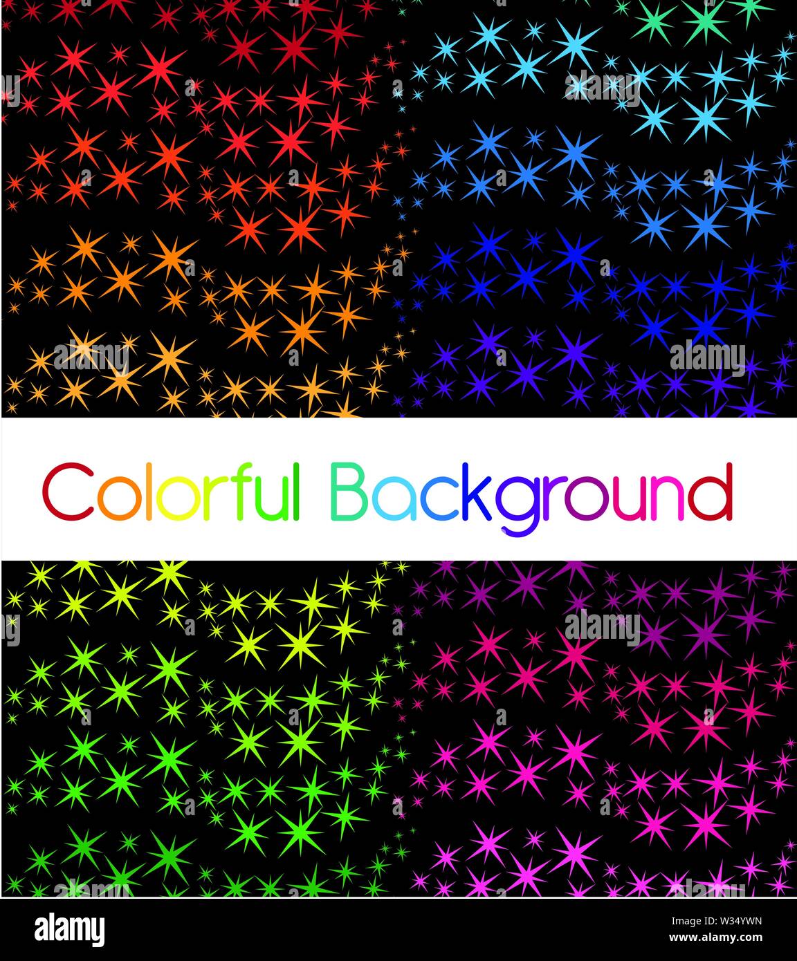 colorful stars isolated over black background vector Stock Vector Image ...
