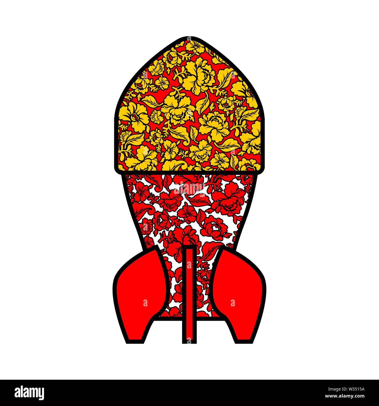 Russian bomb. Nuclear weapons in Russia. Vector illustration Stock ...