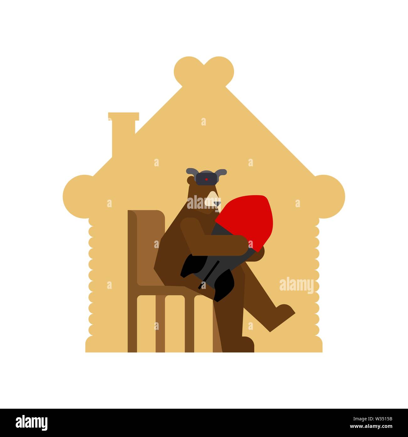 Russian bear and bomb. Beast and rocket. National Russia Nuclear ...