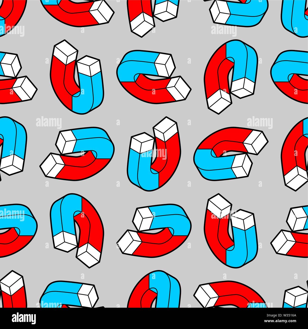 Magnet pattern seamless. loadstone background. vector texture Stock ...