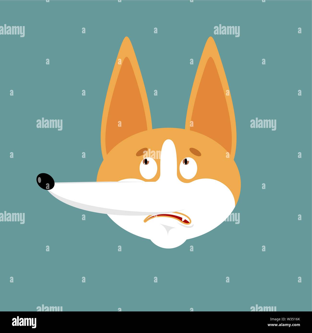 Cartoon Illustration Funny Surprised Dog High Resolution Stock ...