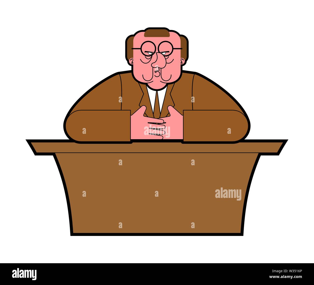 official at table isolated. Boss vector illustration Stock Vector Image ...