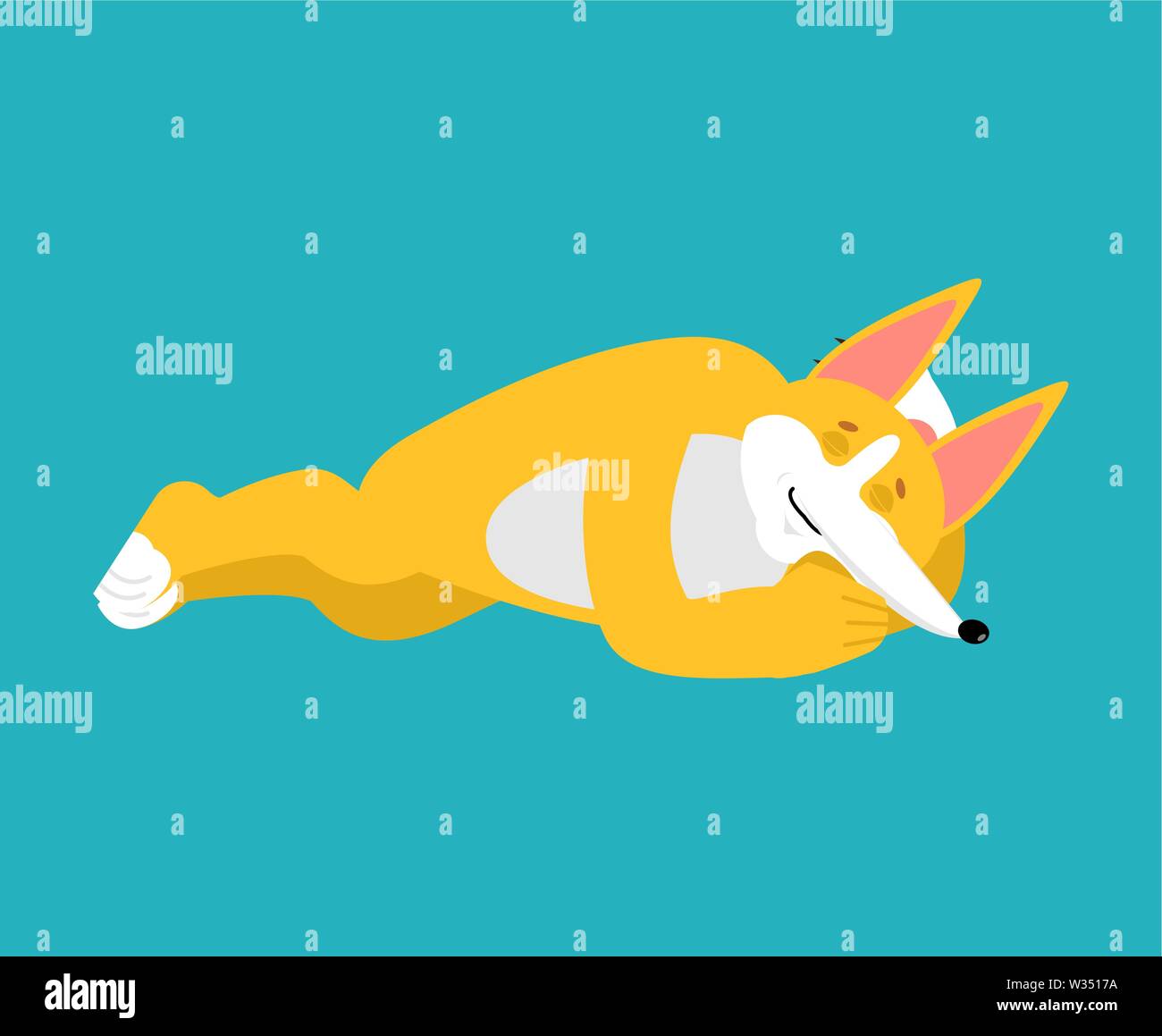 Corgi sleeping. Dog asleep. Pet dormant. Vector illustration Stock ...
