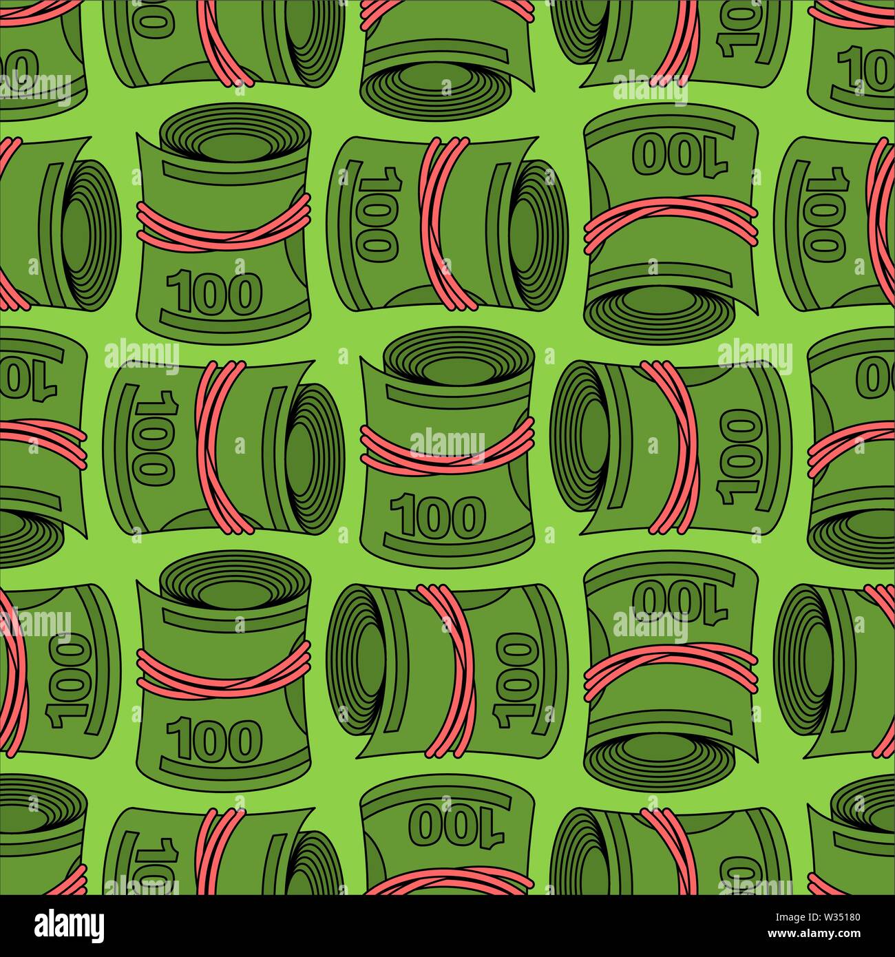 Money roll pattern seamless. Dollars rolled cash background . Vector illustration Stock Vector ...