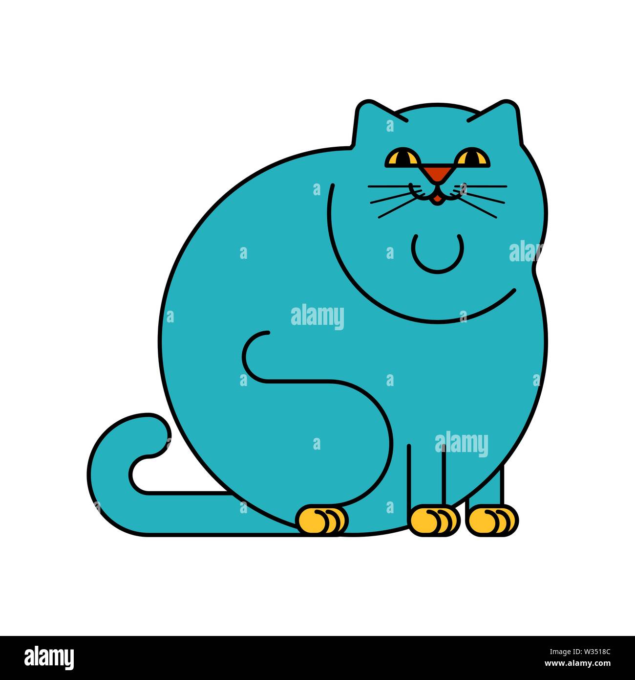 Fat cat isolated. thick Pet vector illustration Stock Vector Image ...