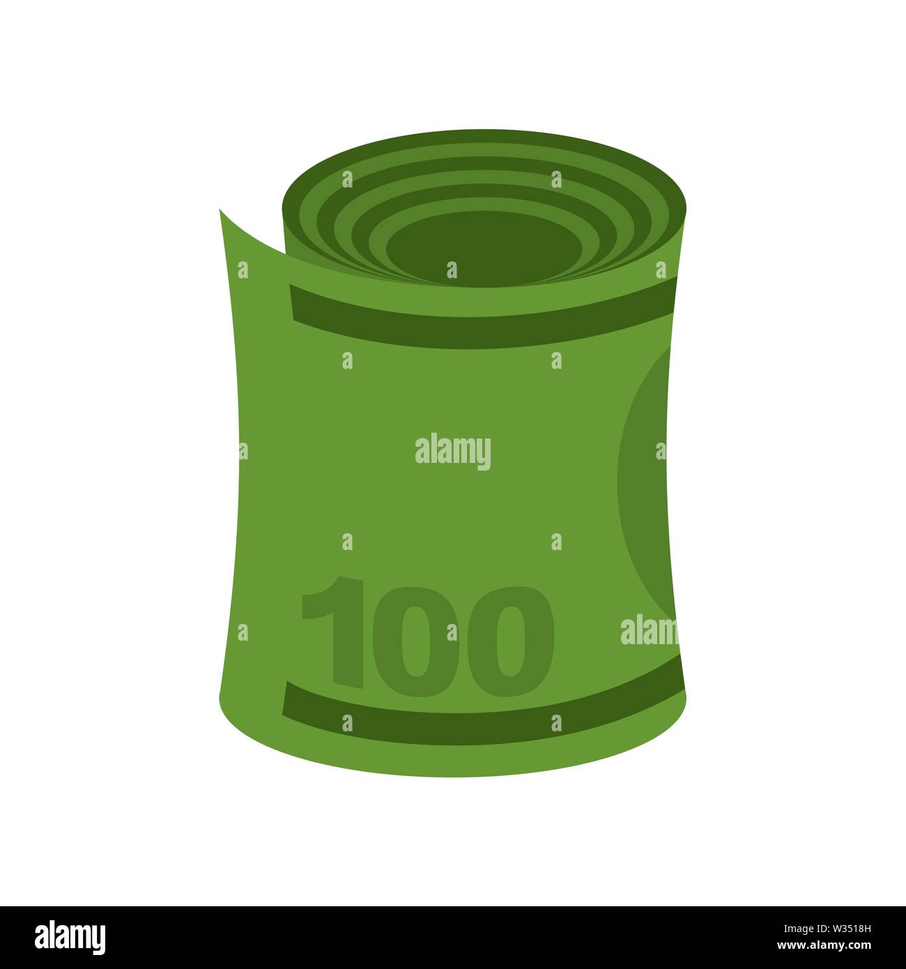 Money roll isolated. Dollars rolled cash. Vector illustration Stock ...