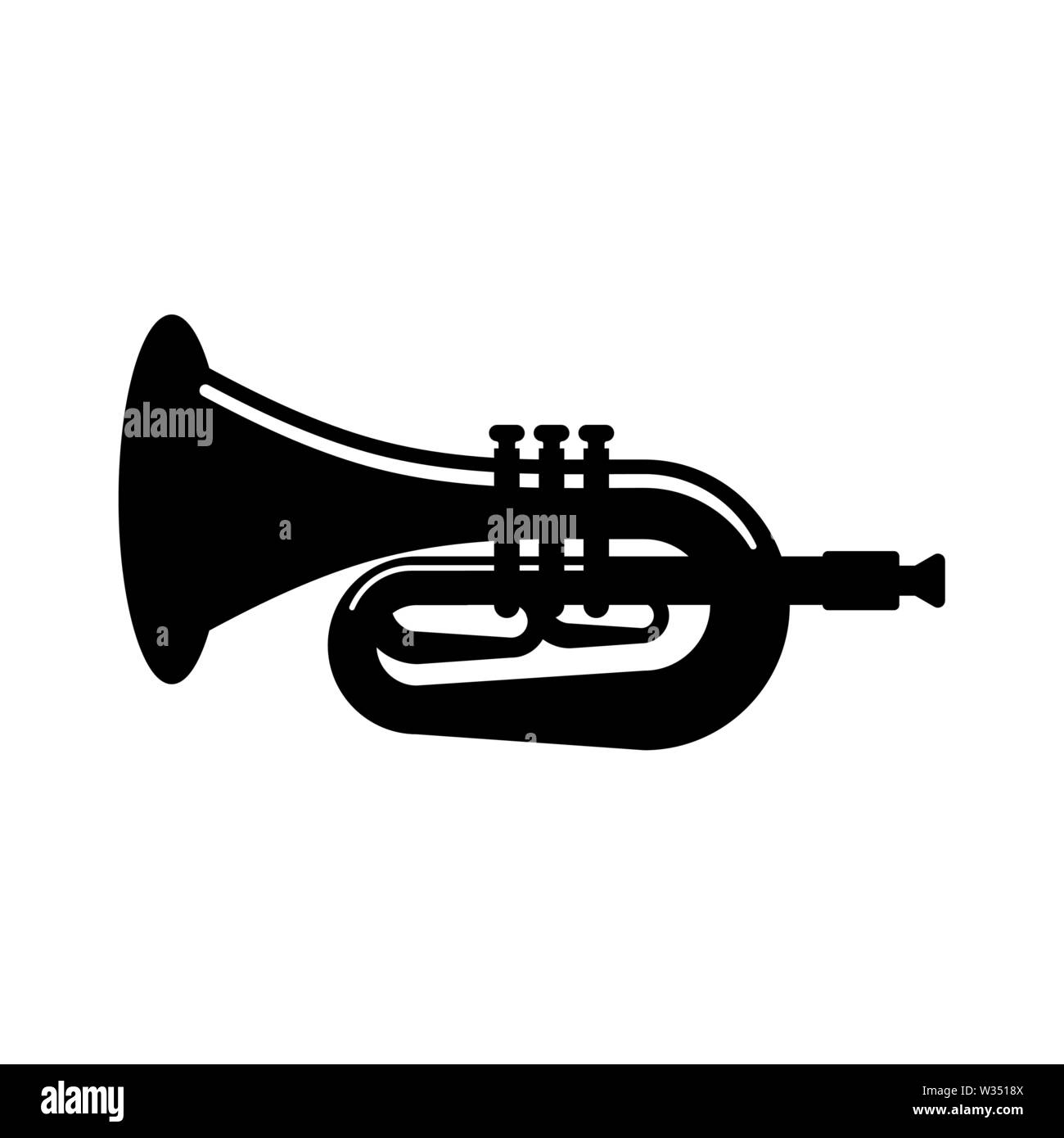 Trumpet icon. Musical instrument sign. Horn symbol vector illustration ...