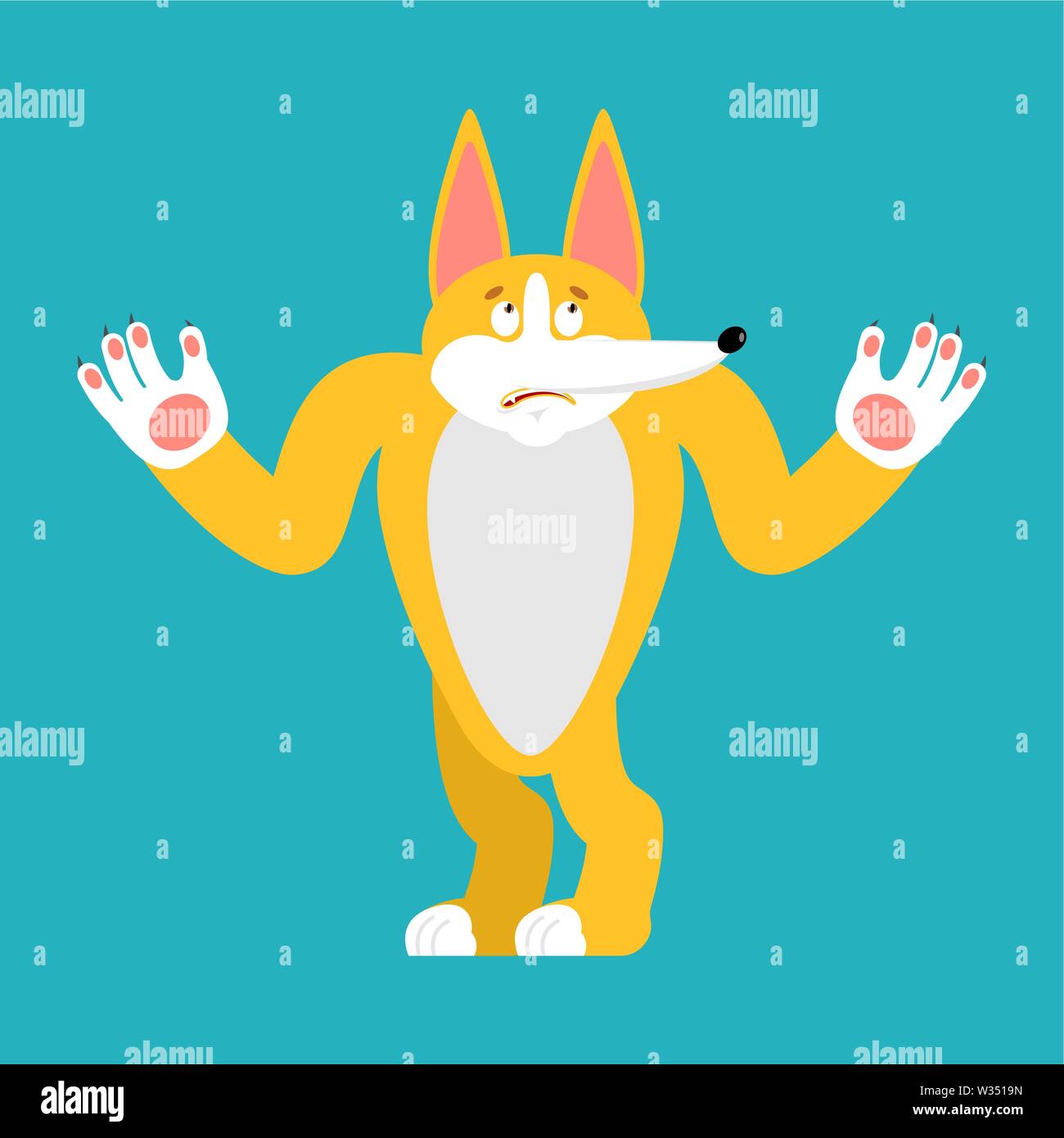 Corgi confused oops. Dog perplexed emotions. Pet surprise. Vector ...