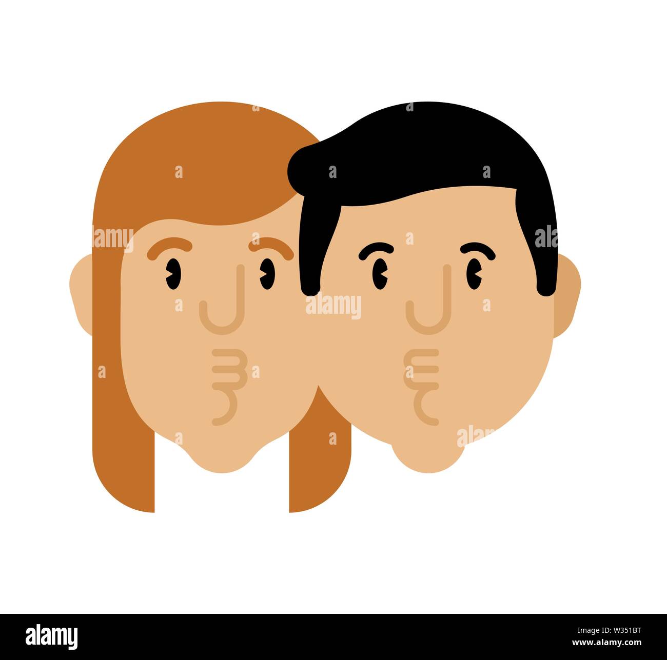 loving couple of kisses isolated. vector illustration Stock Vector ...