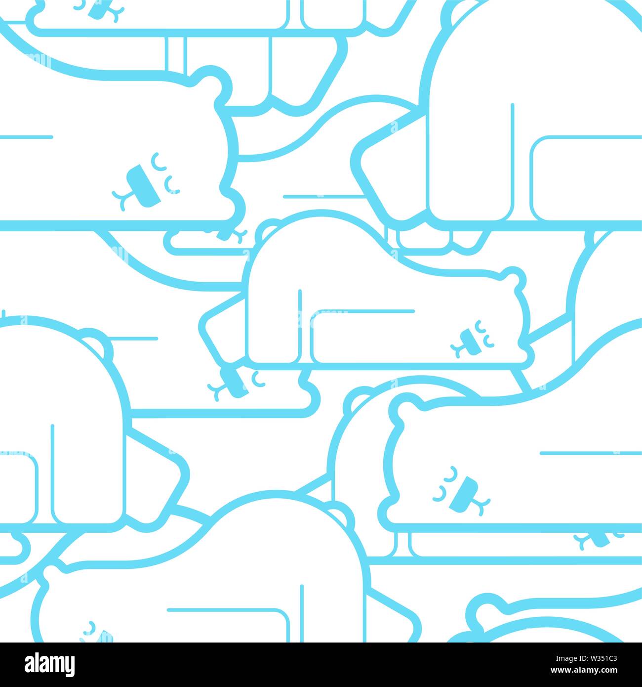 Polar bear asleep pattern seamless. Beast is sleeping background ...