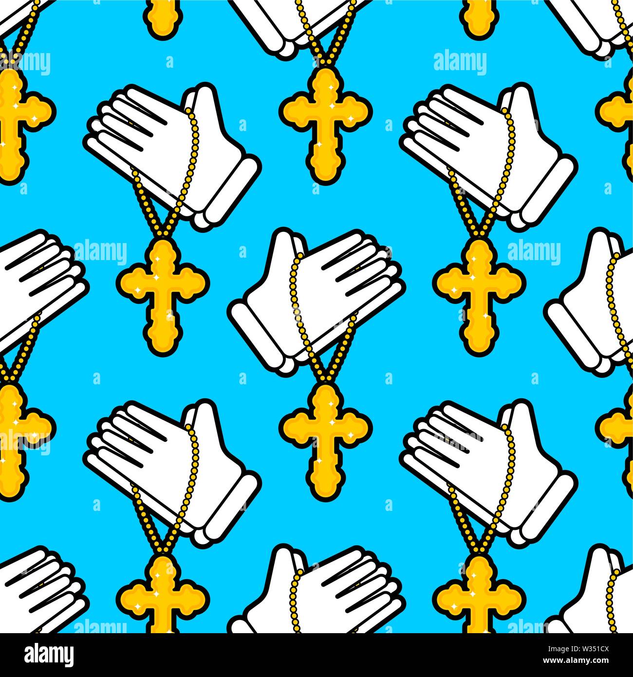 Hands in prayer pattern seamless. Religion background. vector texture ...