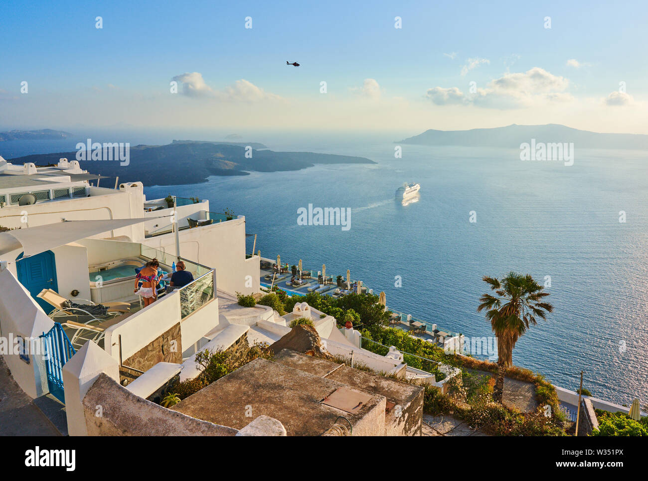 Caldera View in Fira near Oia, Santorini , Greece at 02.June 2019 ...